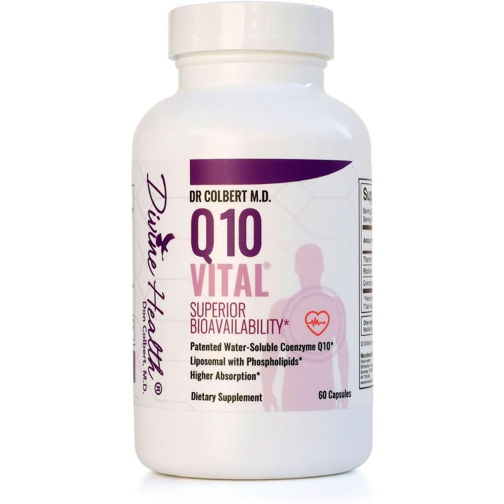 Divine Health Dr. Colbert MD Q10 Vital 100mg CoQ10 | Riboflavin ...