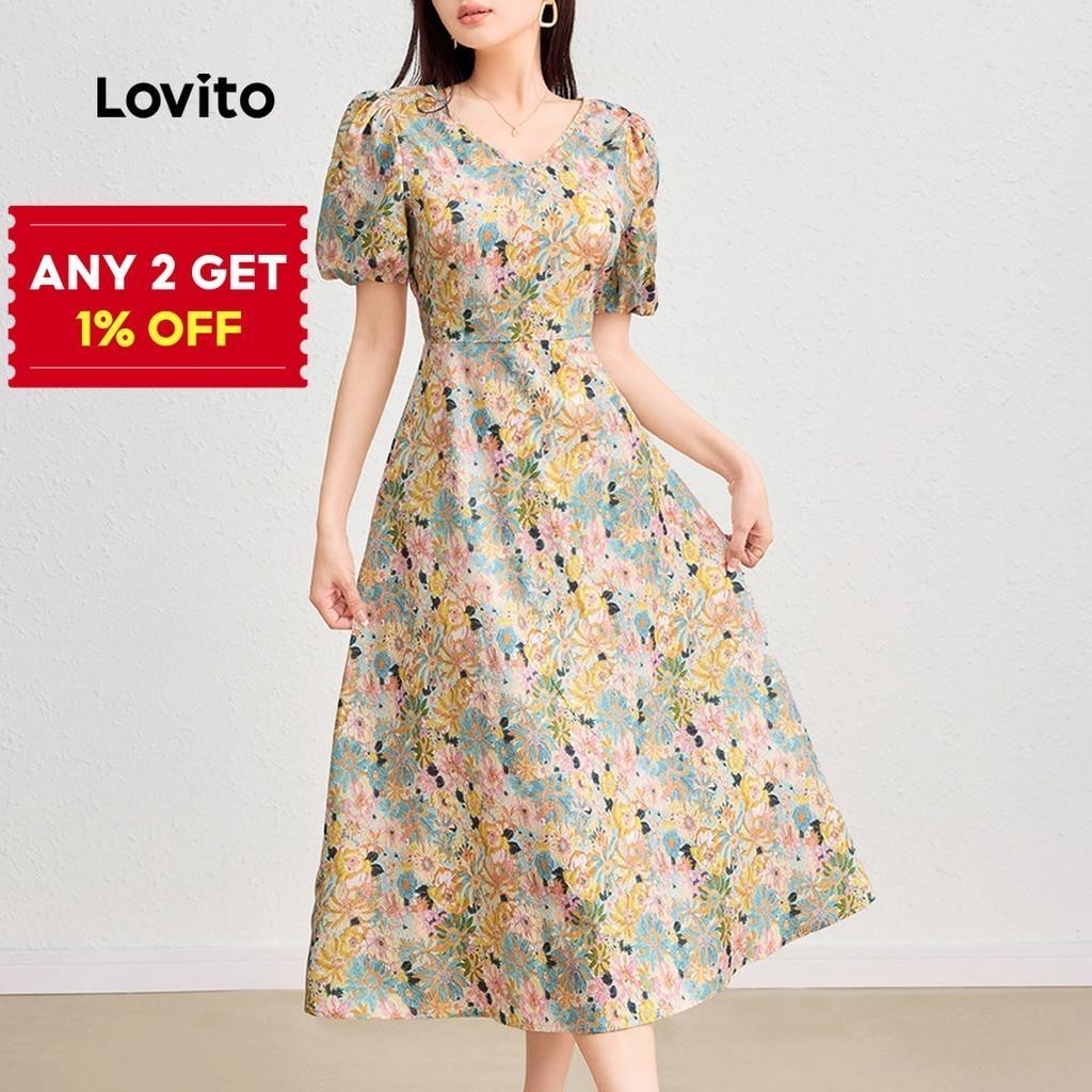 Lovito Elegant Dress Structure Line Summer/Spring Dress for Women ...