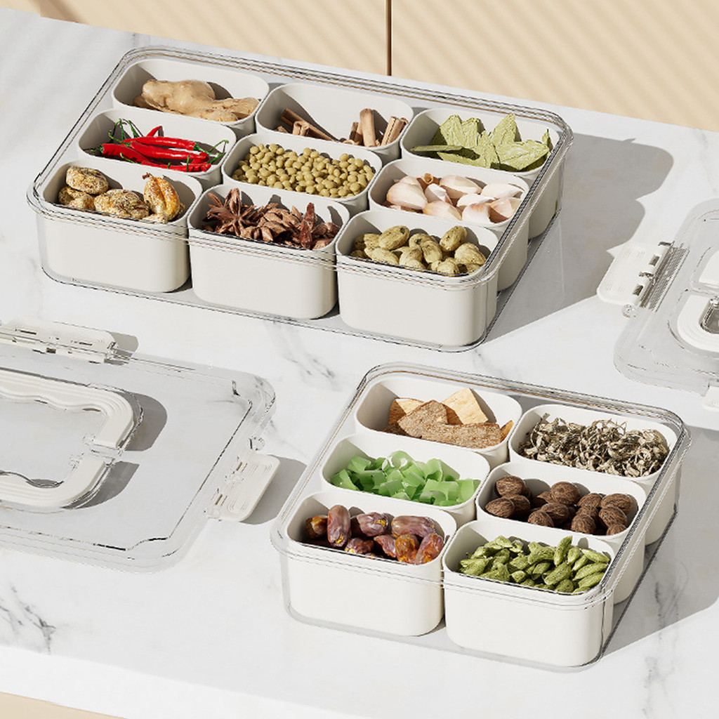 SKM Compartment Keeping Divided Serving Tray with Lid and Handle Box ...
