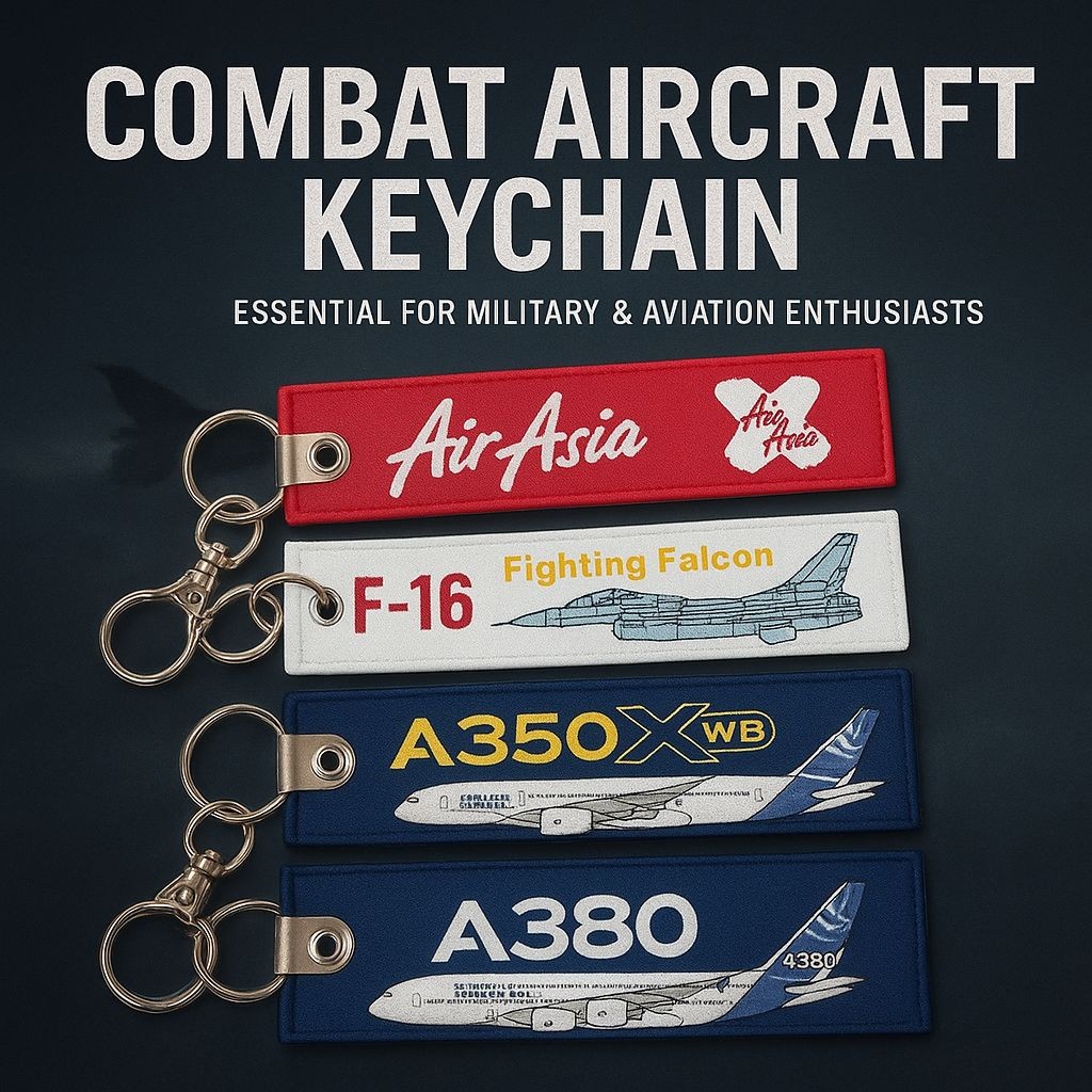 ️ Combat Aircraft Keychain | F-16, A350, A380, Malaysia AirAsia Plane ...