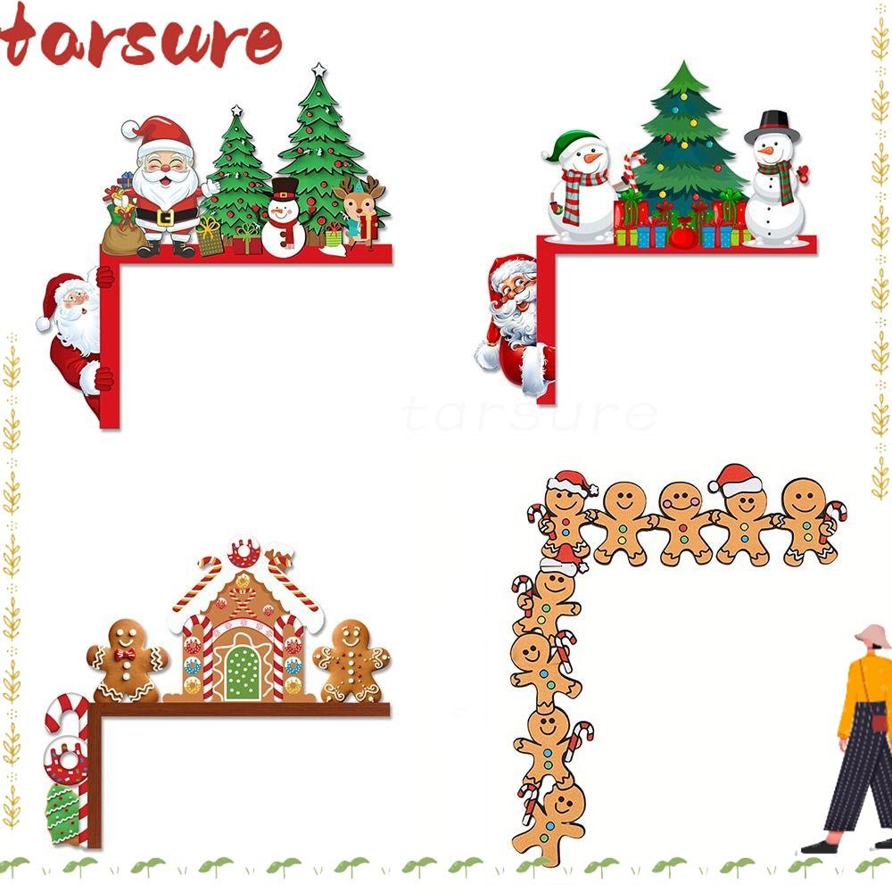 TARSURE Christmas Decorative Corner Sign, Wooden DIY Door Frame Decor ...