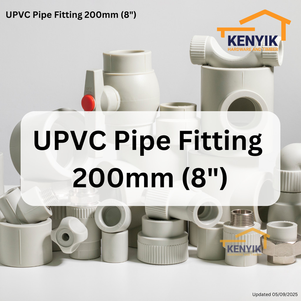 UPVC Pipe Fitting 200mm (8") - Bend / PT Elbow / Elbow I/O (Door ...