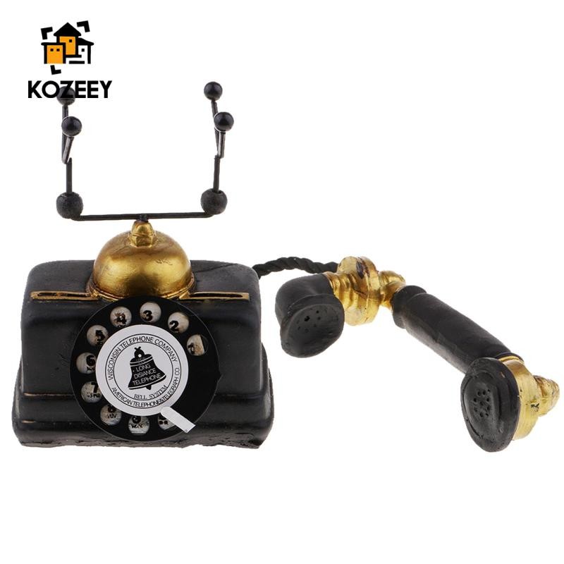 KOZEEY Retro Decorative Phone Model, Vintage Rotary Telephone Figurine ...