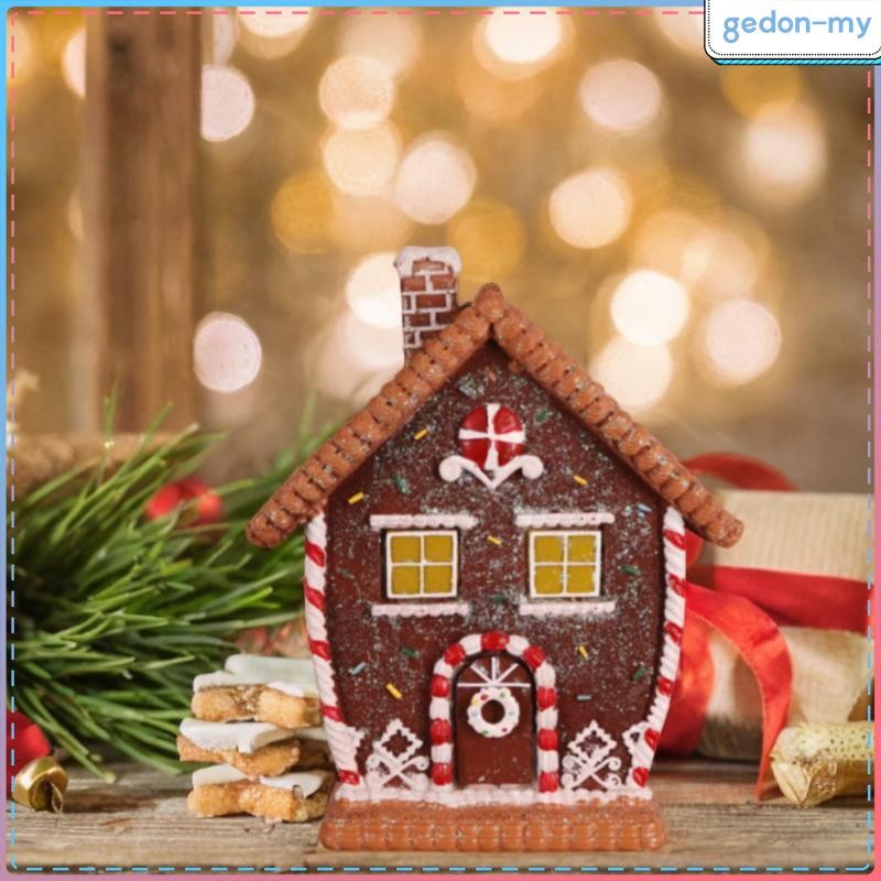 [GedonMY] Gingerbread House Statue Stylish Resin Display for Desktop ...