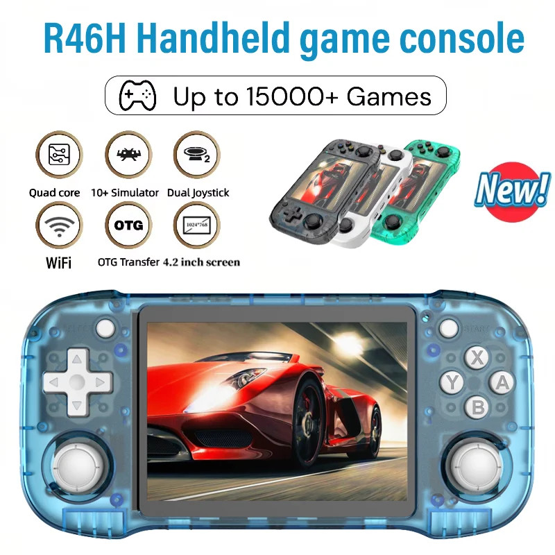 R46H ArkOS Handheld Game Console 1024*768 4:3 4.2 Inch IPS Screen 10 ...