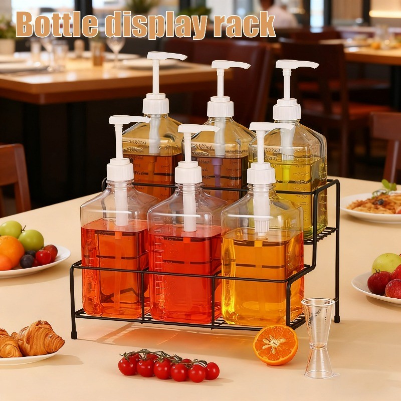Syrup Bottle Storage Rack 4/6 Bottles Sauce Storage Rack Metal ...