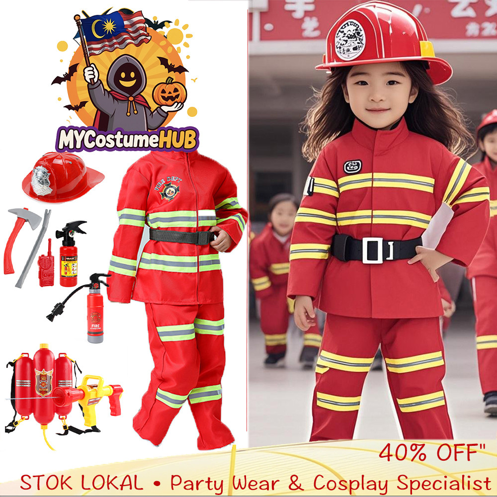 🇲🇾 halloween baju bomba kanak kanak lelaki fireman costume kids boy ...