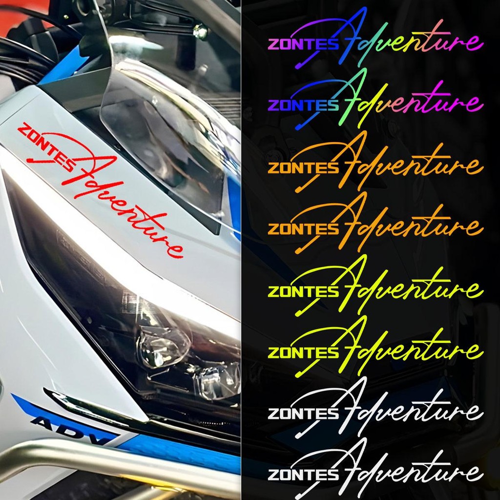 For ZONTES Adventure Reflective Motorcycle Head Sticker Racing Top Box ...