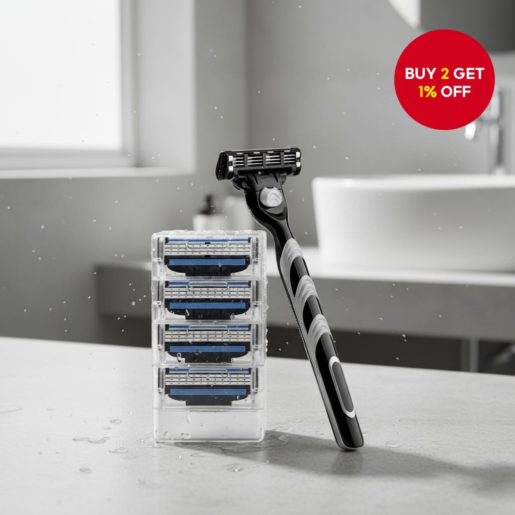 Face Shaver Mach 3 Blade Refills, Turbo Razor Blades with 4 Cartridges ...