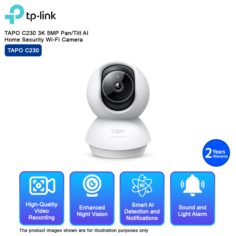 TP-LINK TAPO C230 3K 5MP Pan/Tilt AI Home Security Wi-Fi Camera ...