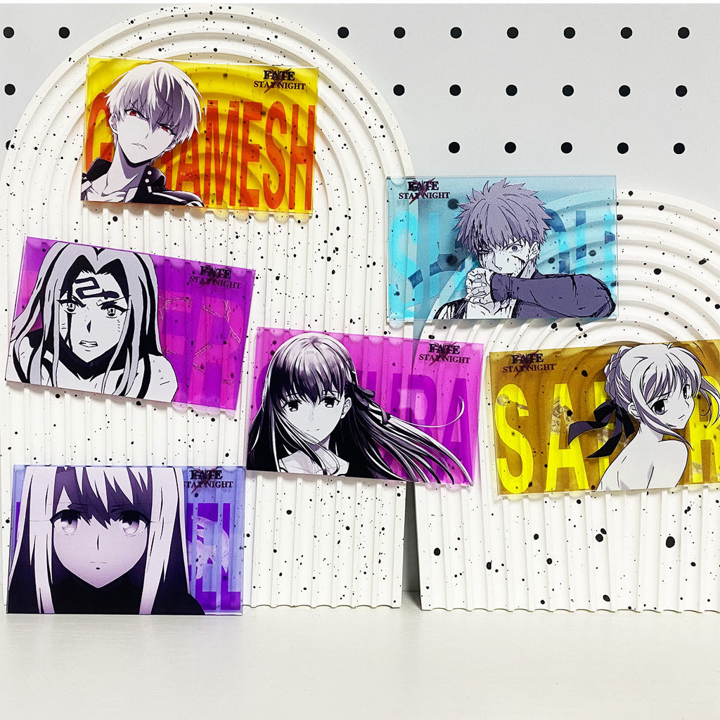 Fate stay night/FGO Acrylic Art Card Saber Emiya Shiro Tohsaka Rin Gold ...