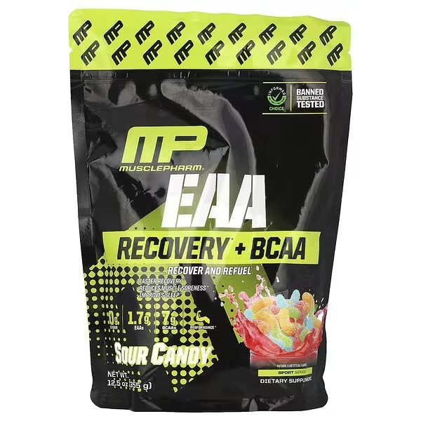 MusclePharm, EAA Recovery + BCAA, Sour Candy, 12.5 oz (355 g) | Shopee ...