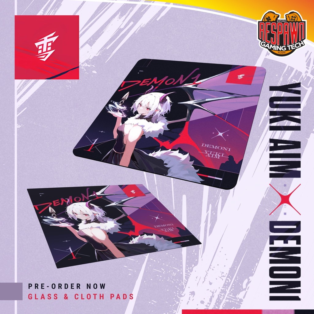 Yuki Aim Yuki x Demon1 Glass/ Cloth Gaming Mousepad | Shopee Malaysia