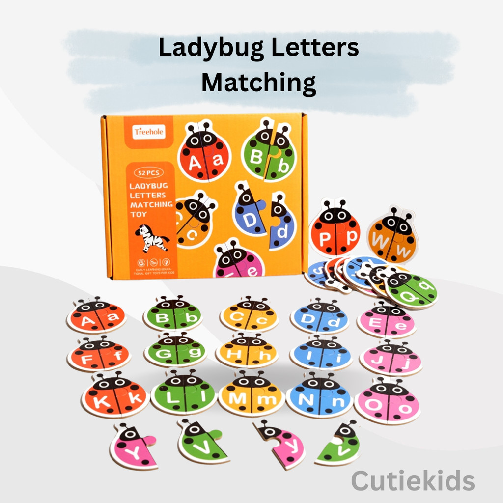 Wooden Toy Ladybug Matching Letters Alphabets Educational Early ...
