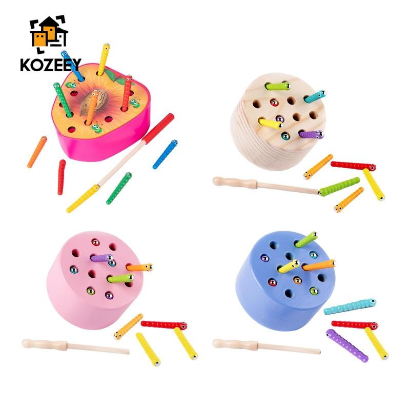 KOZEEY Magnetic Worm Catch Toys Fine Motor Skills for 2 Year Olds ...