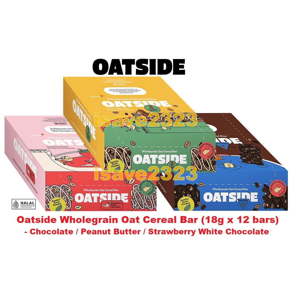 [HALAL] Oatside Wholegrain Oat Cereal Bar (18g x 12s) - Chocolate ...