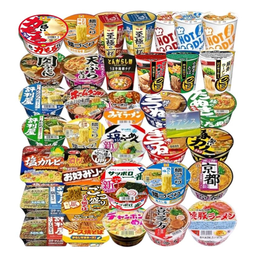 Cup noodle assortment set with 12 varieties: 2 types of yakisoba, 6 ...