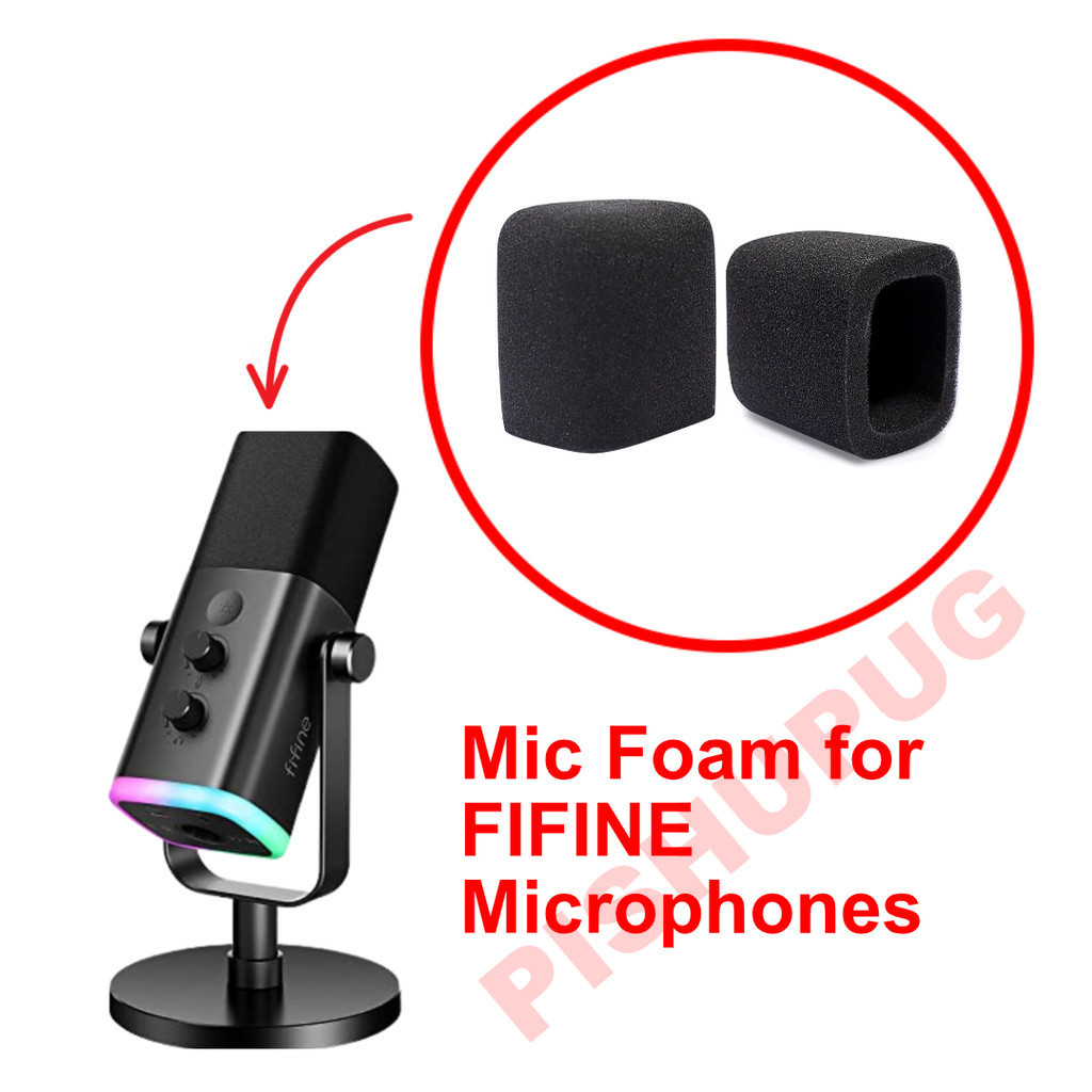 Soft Thick Windproof Microphone Foam Cover Reusable Square Mic Covers ...