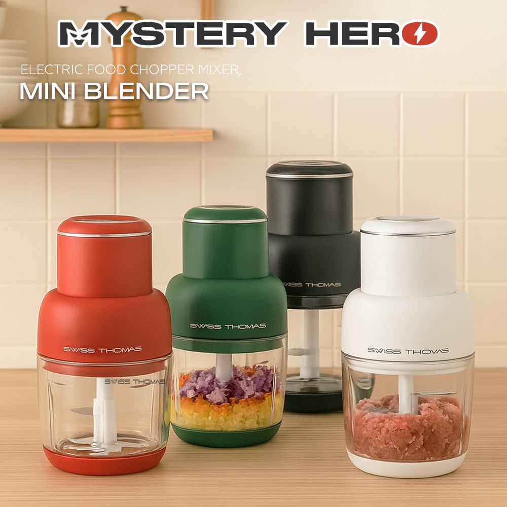 Mysteryhero Mesin Pengisar Mini Blender & Electric Food Chopper Mixer ...