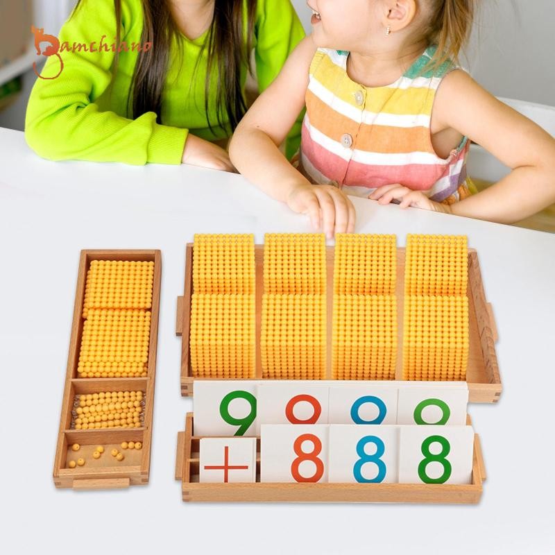 gamchiano Montessori Math Beads Toy Teaching Aids Decimal Bank Game for ...