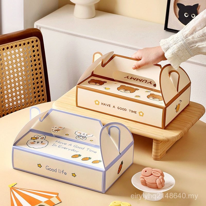 Mooncake Gift Box Portable Box Cartoon Packaging Box Egg Yolk Crisp ...