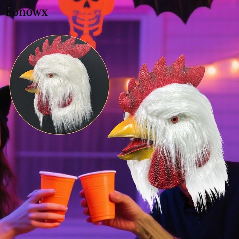 [AbabixaMY] Rooster Head Prop Animal Bird Head Cover for Fancy Dress ...