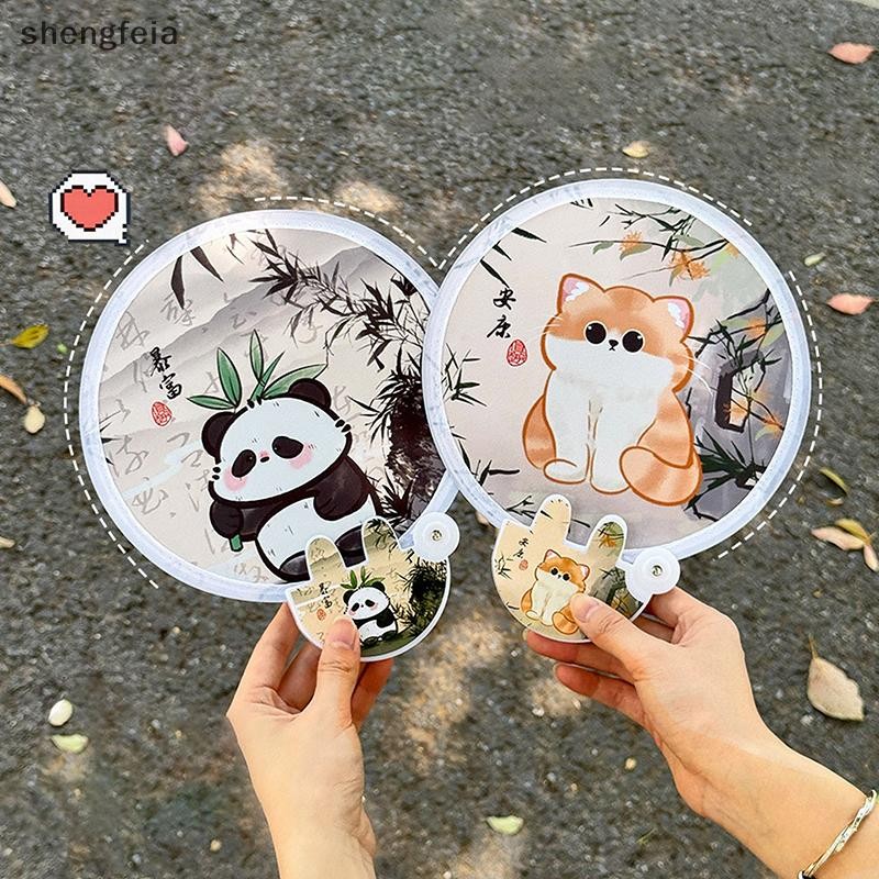 [SFI] Portable Cartoon Folding Fan Kawaii Creative Foldable Fan Cool ...