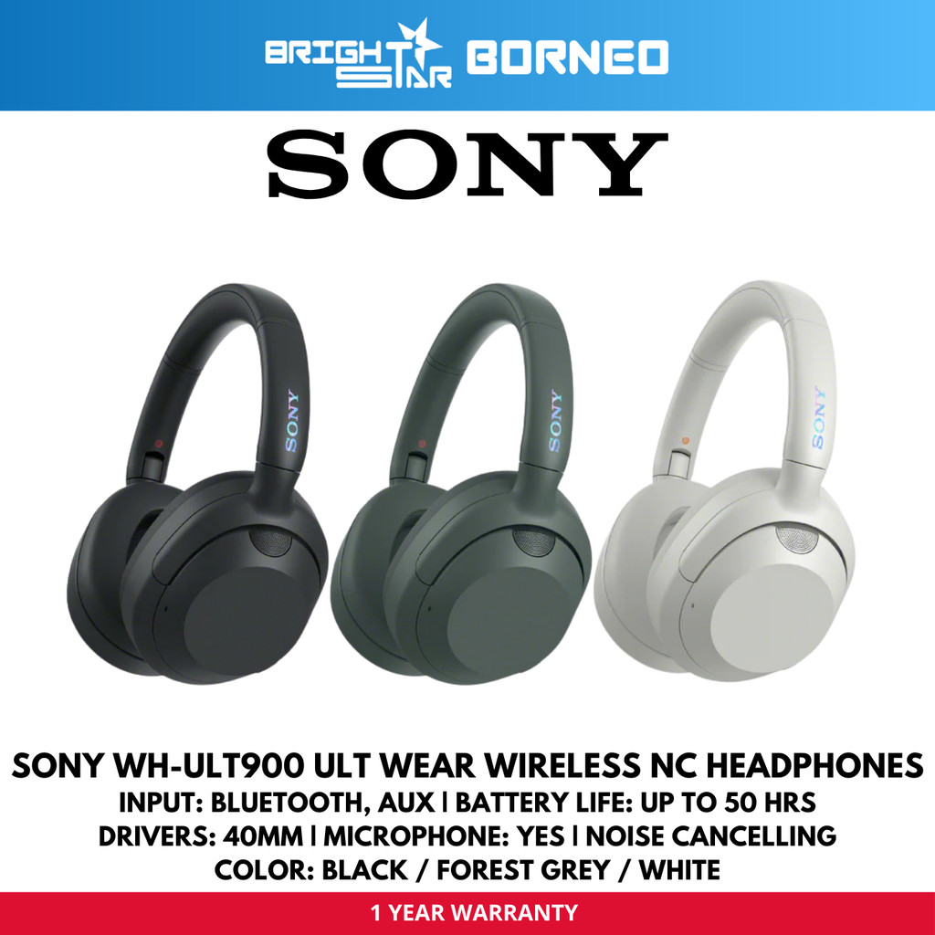 SONY WH-ULT900 ULT WEAR Wireless Noise Cancelling Headphones - Black ...
