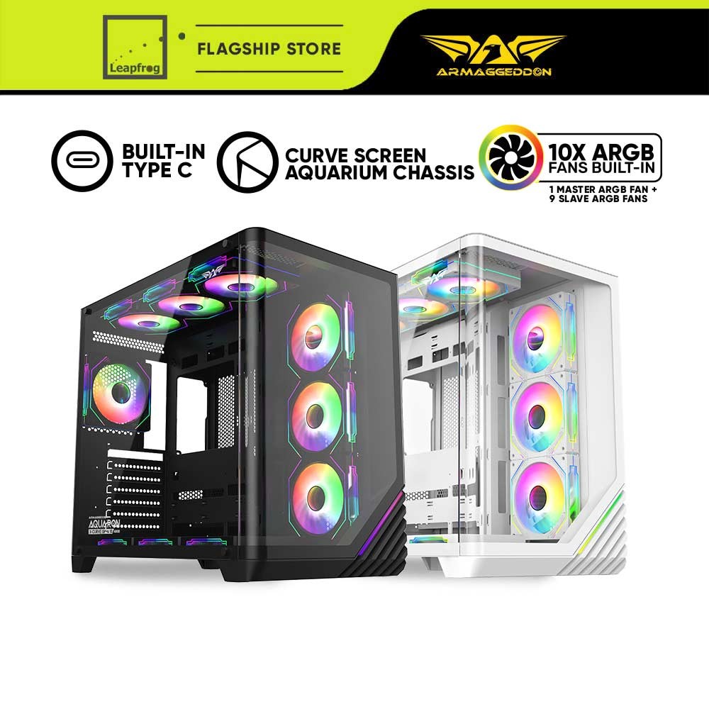 Armaggeddon AQUARON X CURVE GIGA ATX Fish Tank Design Gaming PC Case ...