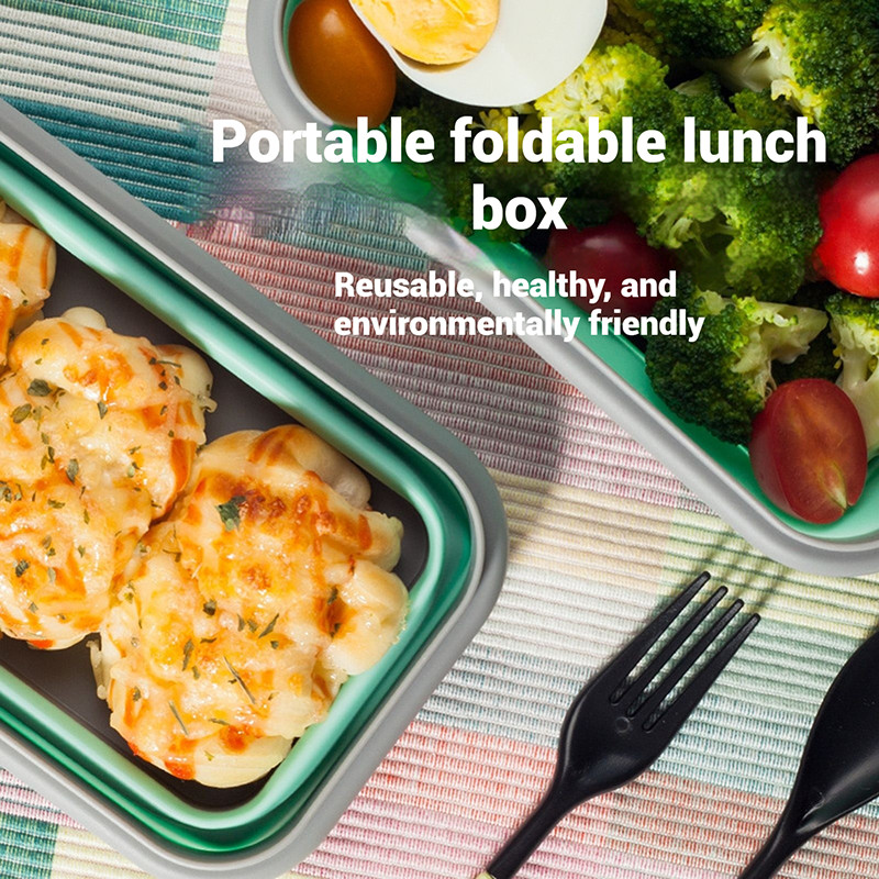SY 2Pcs Portable Foldable Lunch Box Salad Bowl With Lid Expandable ...