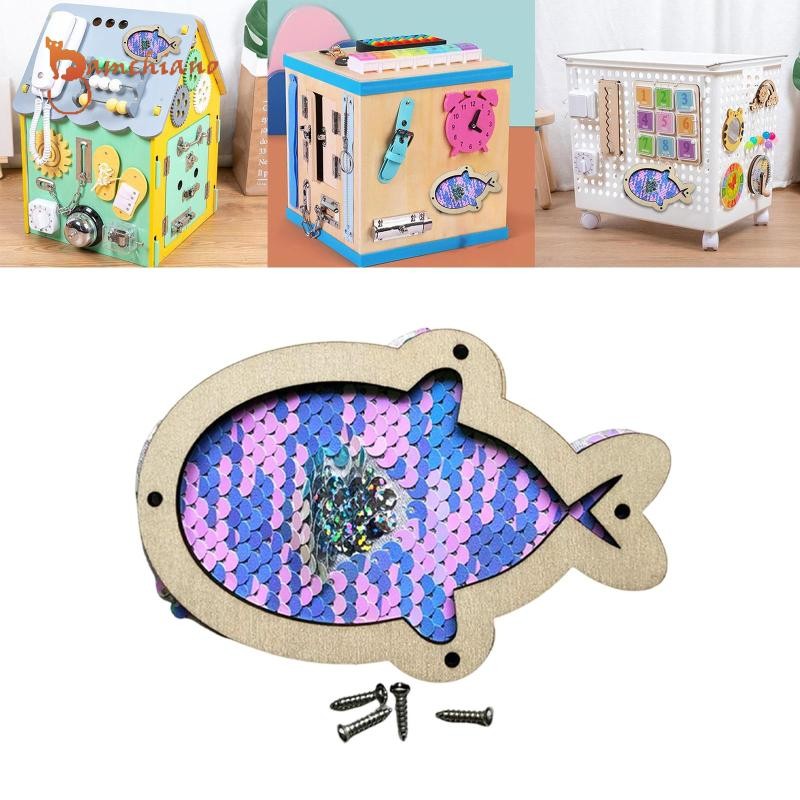 gamchiano Montessori Busy Board Sequin DIY Material Learning Activities ...