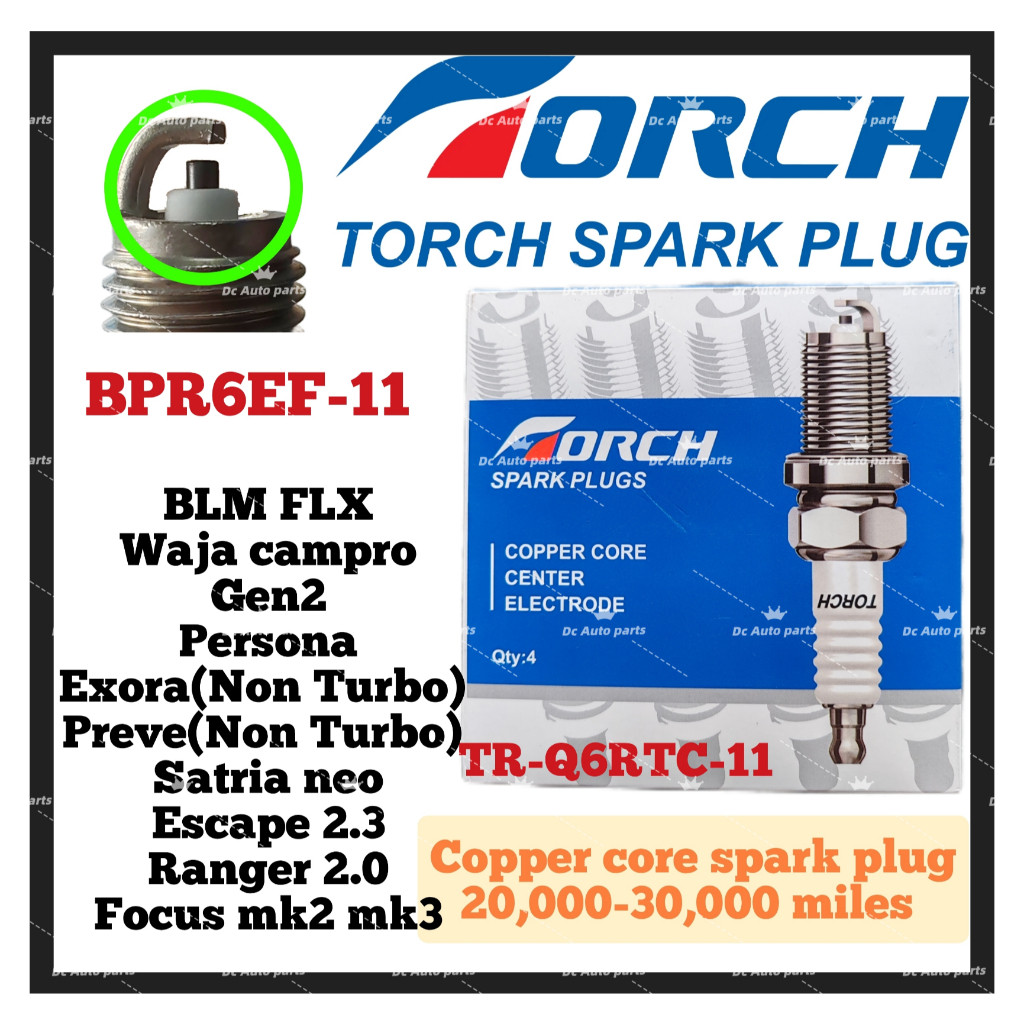 ORIGINAL TORCH COPPER CORE SPARK PLUG BLM FLX GEN2 PERSONA EXORA PREVE ...