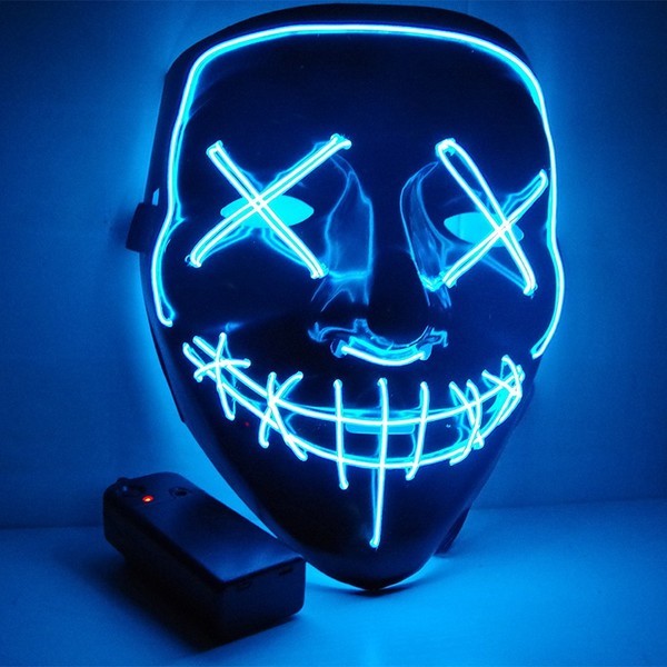 Halloween LED Mask Tik Tok Black Grimace Same Style Props Fluorescent V ...