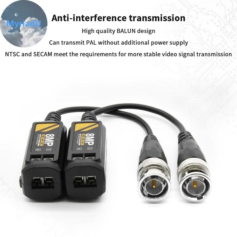 MyriadU 1 Pair Support AHD/CVI/TVI 8MP 4K Camera Cat5e/ Cat6 UTP Cable ...