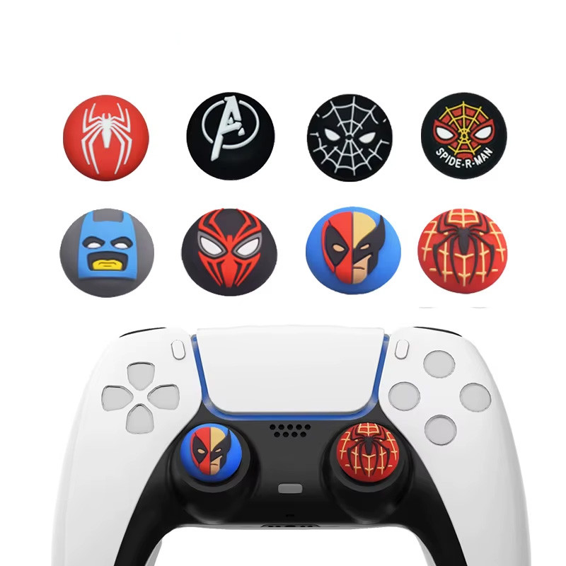 New SpiderMan Deadpool Thumb Grip Cap Cover for Playstation PS5 PS4 ...