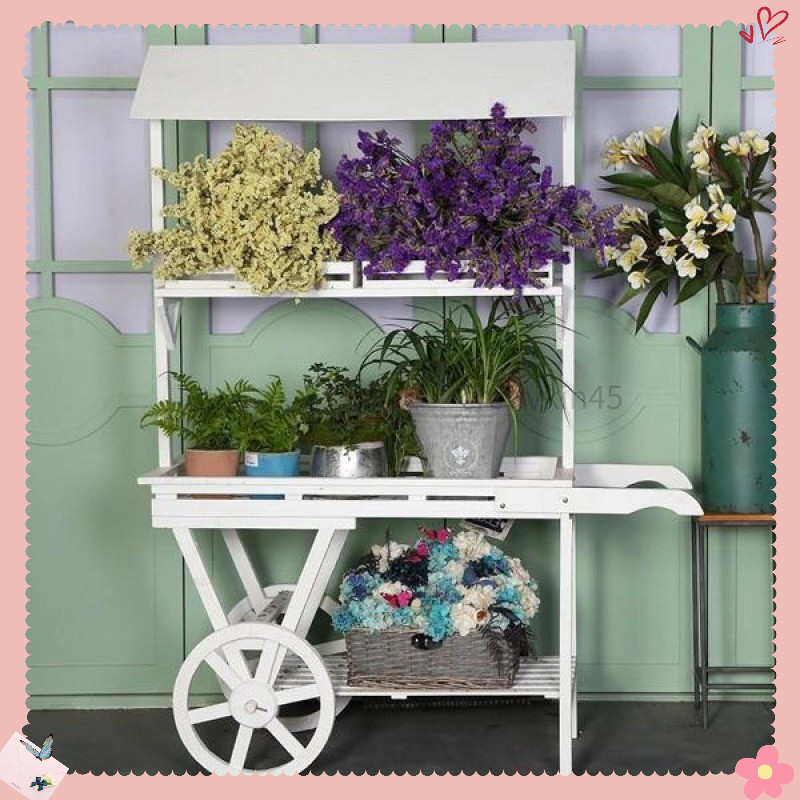 Retro garden gardening succulent flower stand pull rod flower house ...