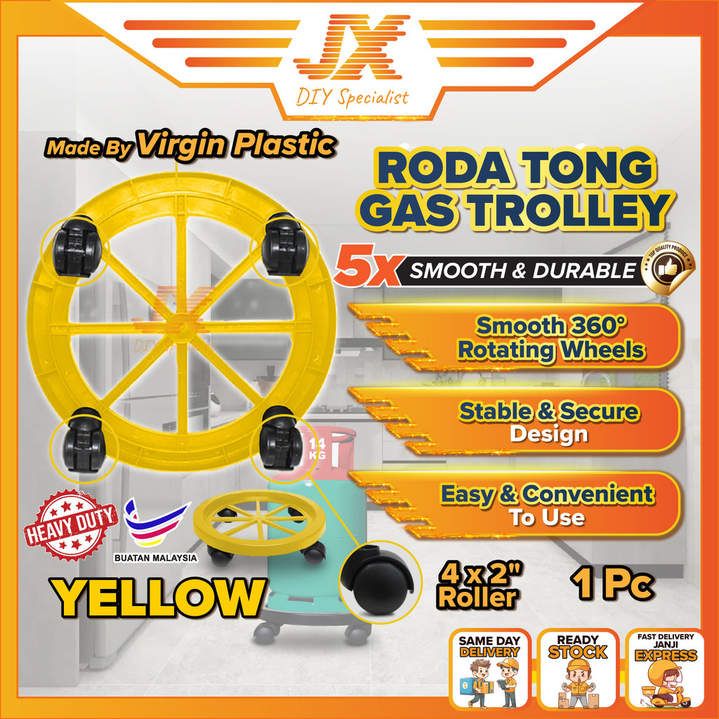 Yellow Gas Tank Trolley Cylinder Roller Gas Stand Roller Wheel Roda ...