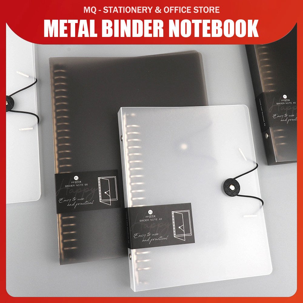 A5 B5 Binder Notebook Refillable Journal Lined Grid Blank Dotted ...