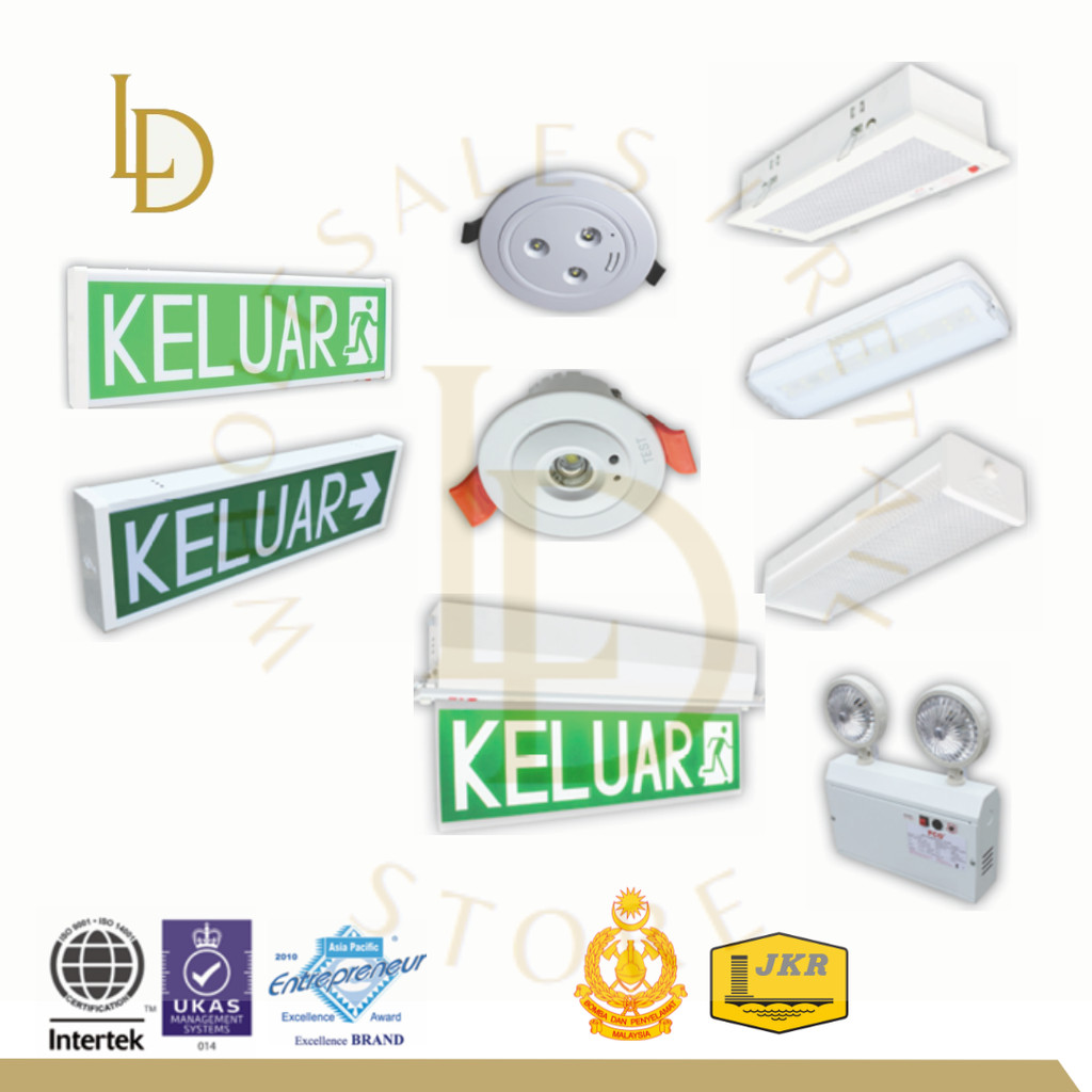 PCO (SIRIM & BOMBA APPROVED & JKR) KELUAR SIGN & EMERGENCY LIGHT ALL ...