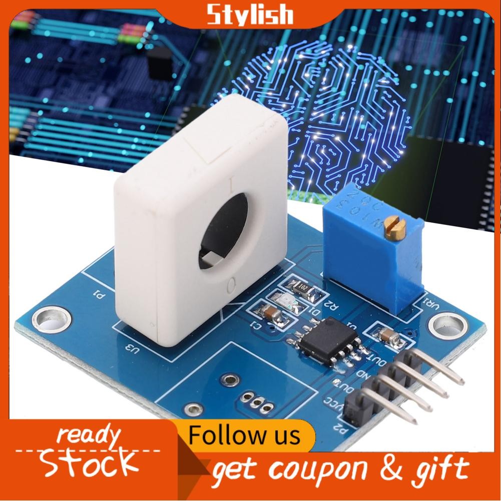 stylish365-my Analog Hall Current Sensor Module DC 5V 35A Short Circuit Overcurrent Detector ...