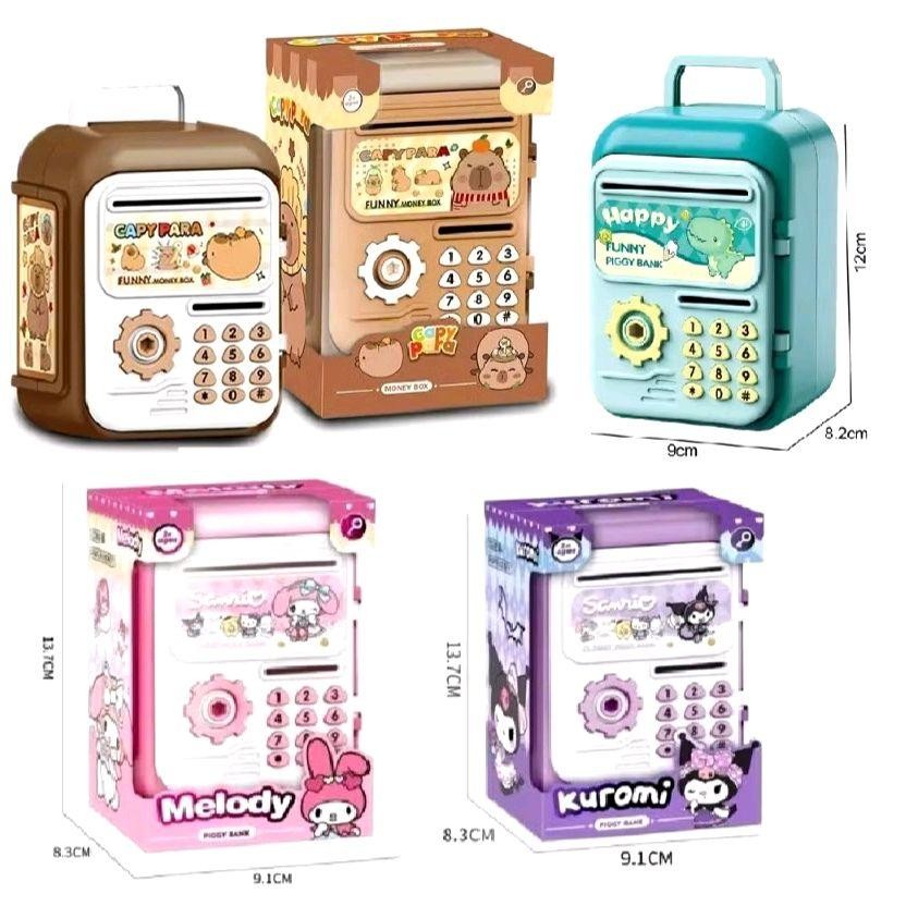 Money Box Toy with Key - Plastic Savings Safe with Lovely Character ...