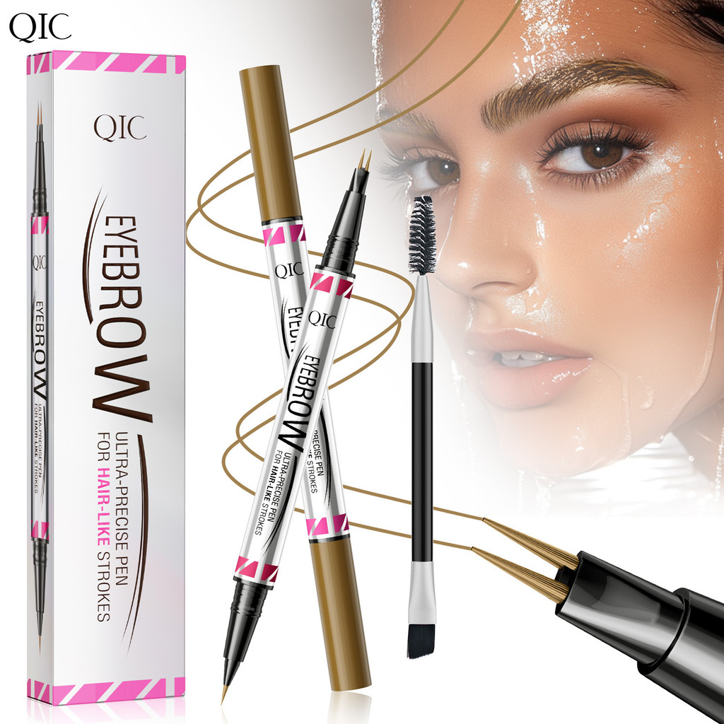 QIC Pensel Kening Dua Hujung Dua Hujung Baharu 2-dalam-1 Kening dan Pen ...