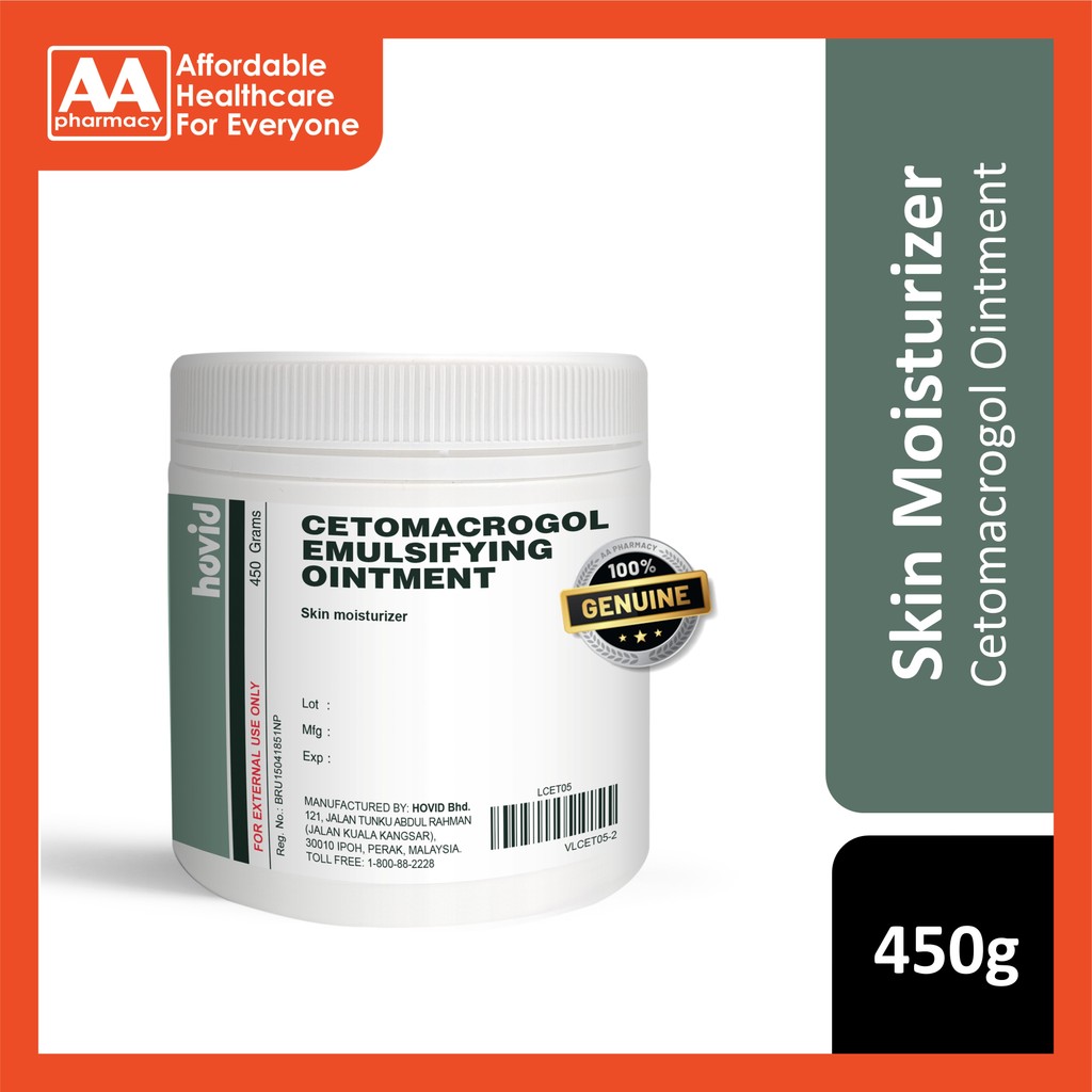 Hovid Cetomacrogol Emulsifying Ointment Skin Moisturizer 450g | Shopee ...