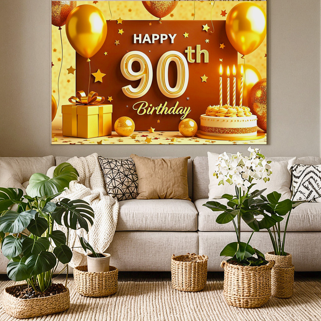 Happy 90th Birthday Decorations,90th Golden Balloon Large Birthday ...