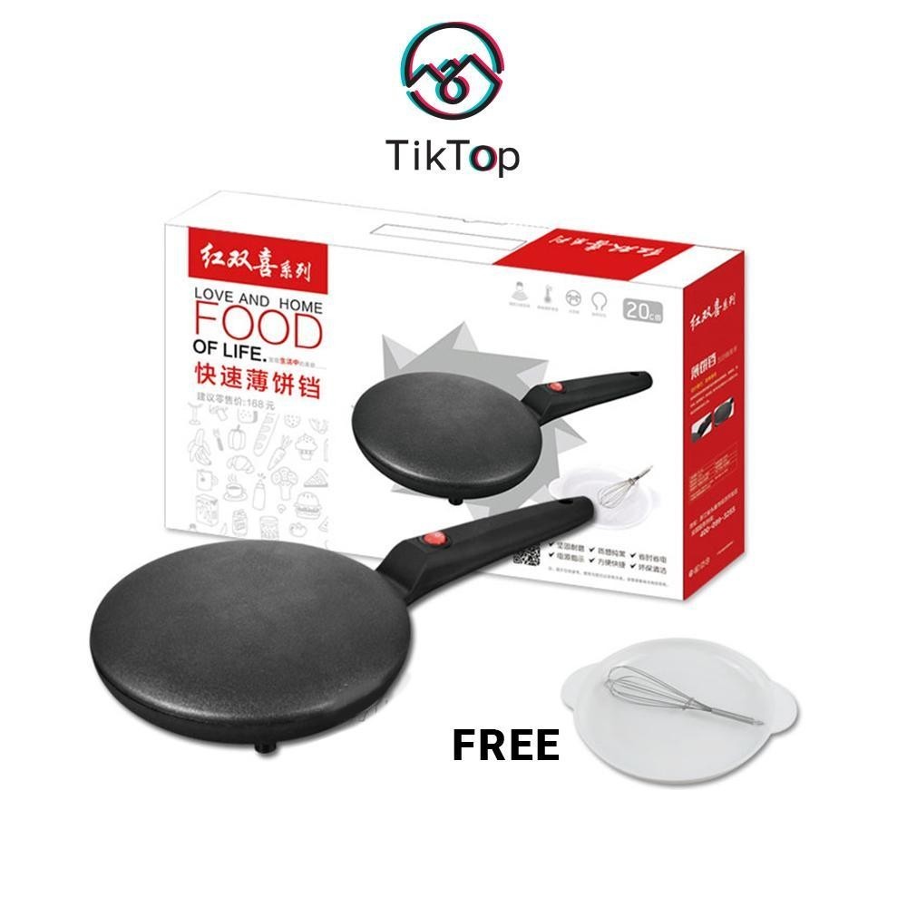 TikTop Non-Stick Crepe Maker Pan Electric Pancake Machine Portable ...