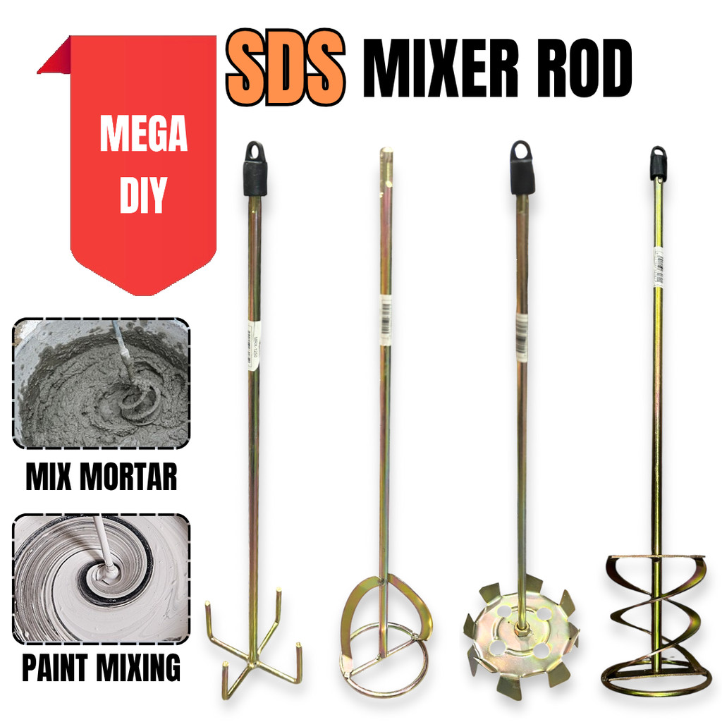 SDS Paint Mixer Cement Mixer Whisk Tool Mortar Mixer Tool 4 Type Curve ...
