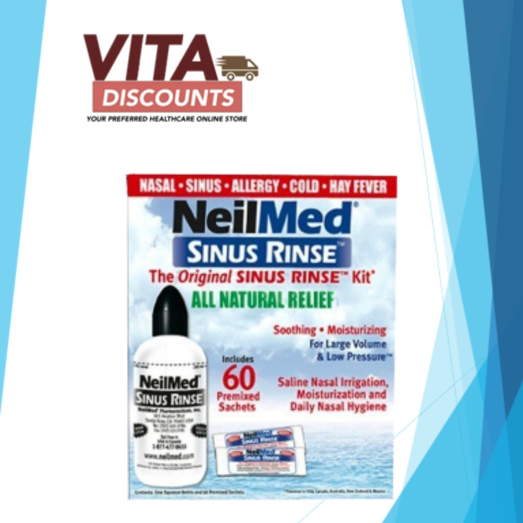 NEILMED SINUS RINSE STARTER KIT ADULTS 60S PREMIXED PACKETS EXP08/2028 ...