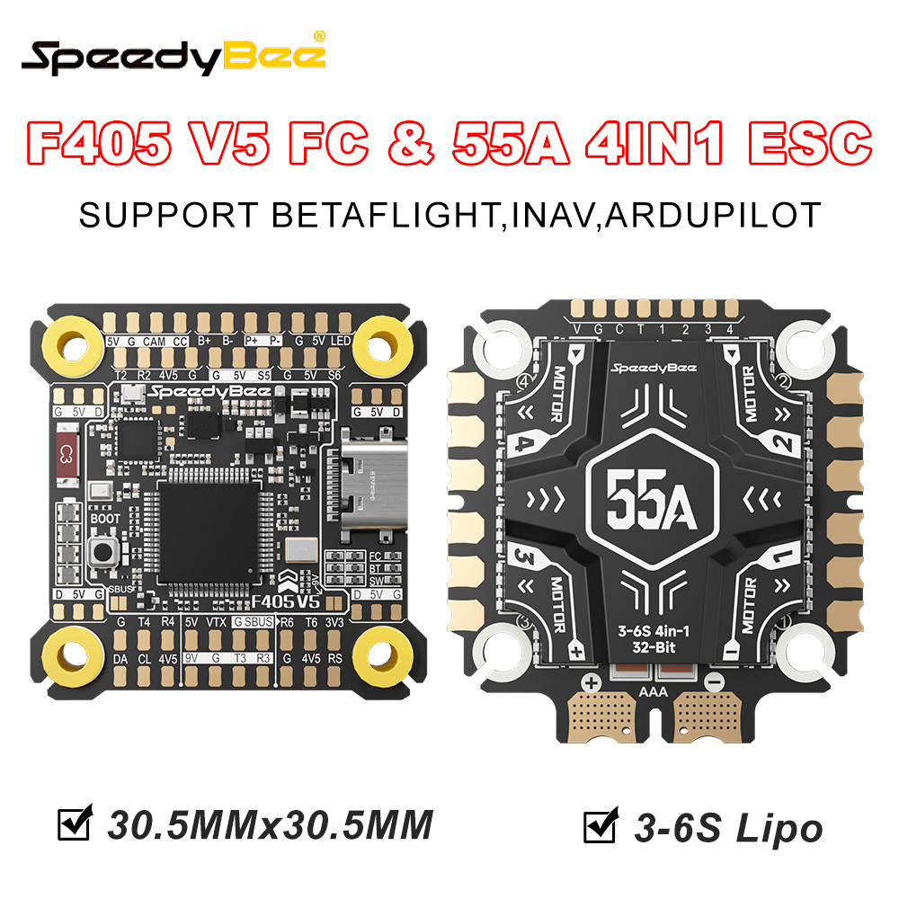 SpeedyBee F405 V5 Stack F405 V5 FC 32BIT 55A 4in1 ESC 3-6S LiPo 30.5x30 ...