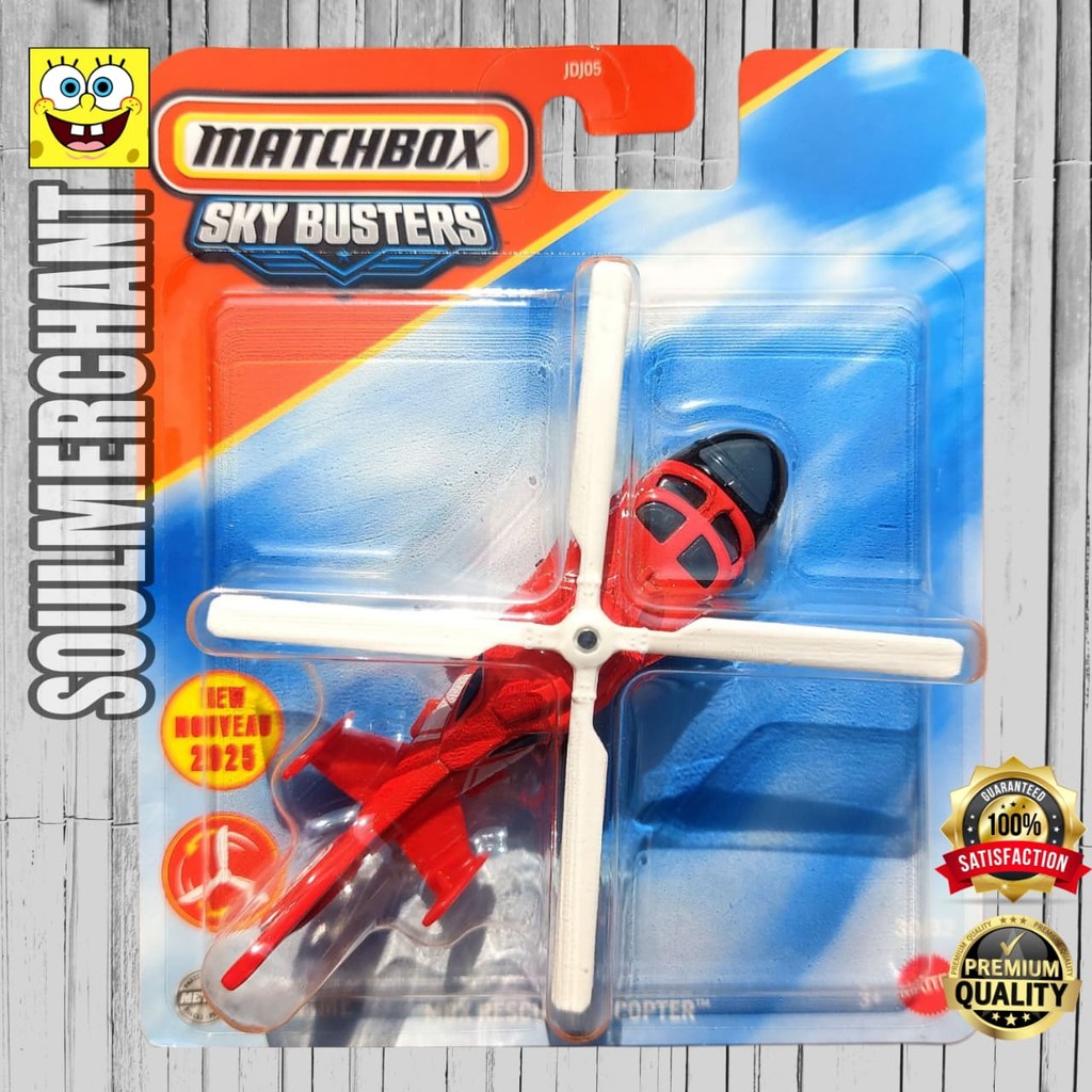 Matchbox Sky Busters MBX Rescue Helicopter Diecast Miniature Airplane ...