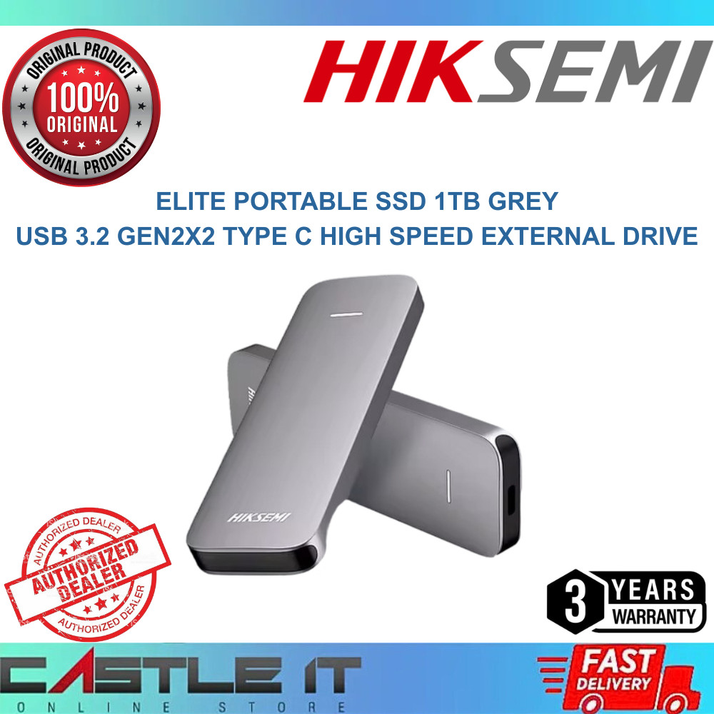 HIKSEMI Elite Portable SSD 1TB Grey USB 3.2 Gen2x2 Type C High Speed ...